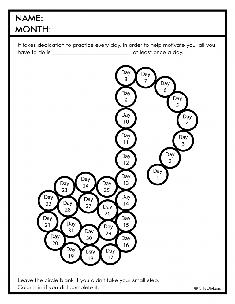 Sneaky Practice Charts For Instrumental Students This Year - SillyOMusic