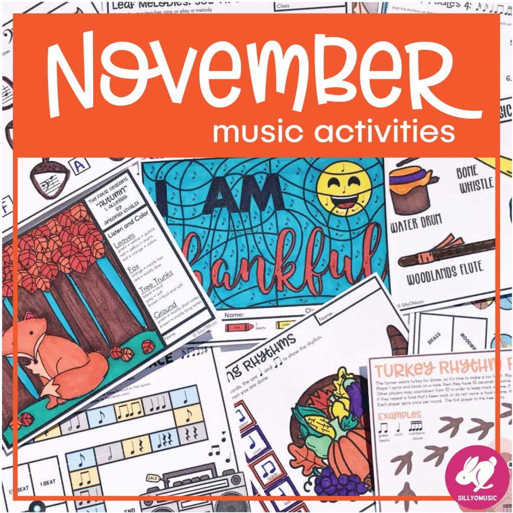 Thanksgiving and Turkey Music Activities - Worksheets and Color-by-Note ...