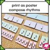 Big Beat Chart Poster and Manipulatives for Music Class - letter & A4 ...