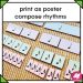 Big Beat Chart Poster and Manipulatives for Music Class - letter & A4 ...