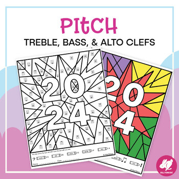 New Years Music - Color by Note Activities - 2024 - SillyOMusic