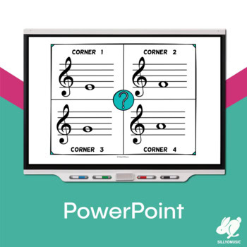 Musical 4 Corners Game - Treble Clef Notes Activity - Whole Class Game ...