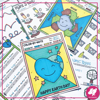 Earth Day Music Activities and Color-By-Note - SillyOMusic