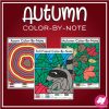 Music Coloring Pages - Fall Color by Note - Music Worksheets - Subs and ...