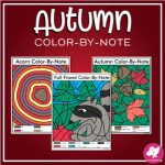 Music Coloring Pages - Fall Color by Note - Music Worksheets - Subs and ...