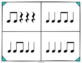 Quarter Note, Quarter Rest, 8th Notes Flashcards | 4 Corners | Ta, Ti ...