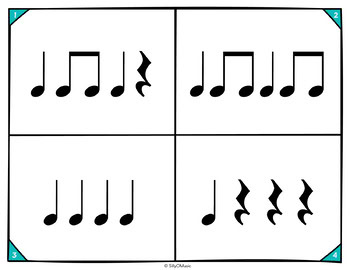 Quarter Note, Quarter Rest, 8th Notes Flashcards | 4 Corners | Ta, Ti ...