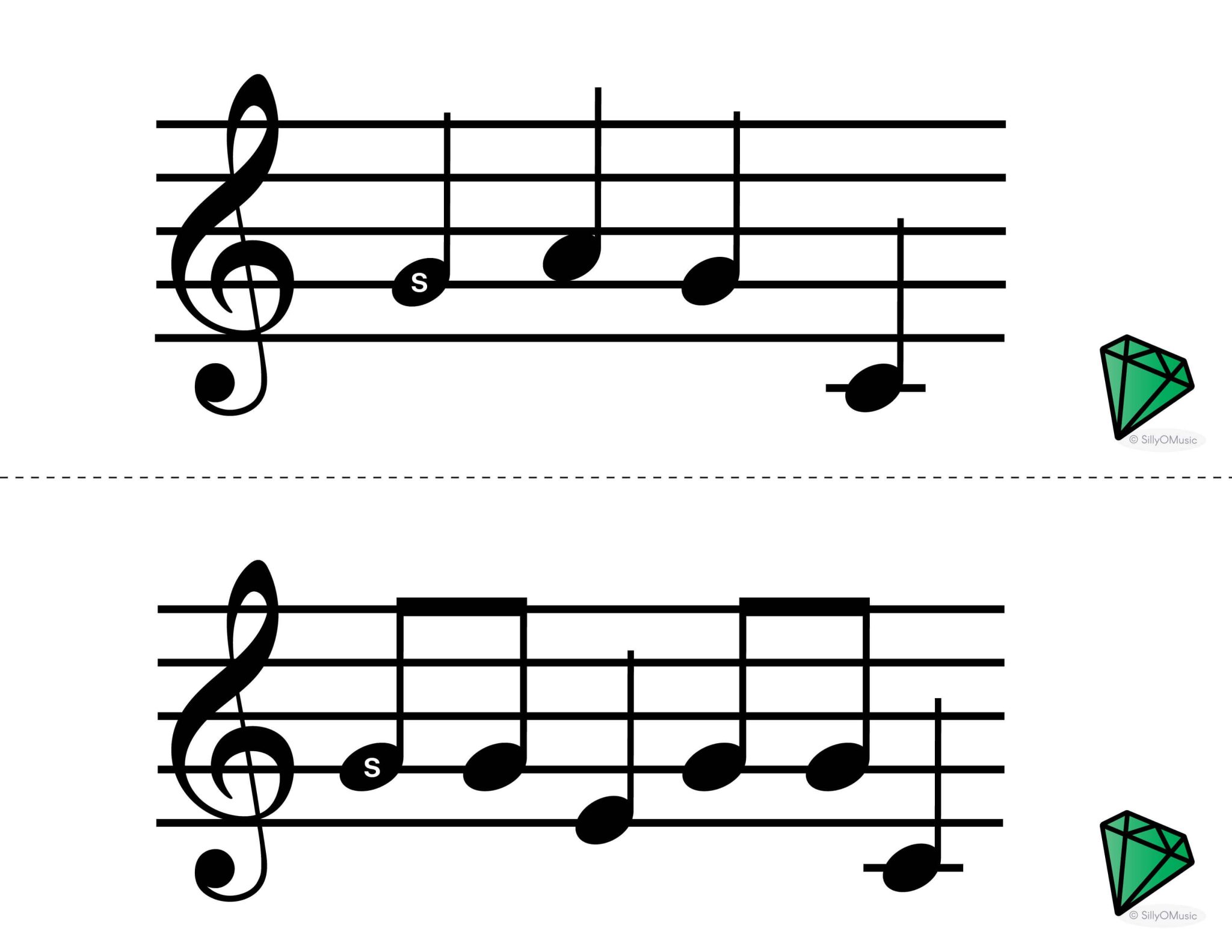 DO MI SOL LA Solfege Flashcards with Ideas for Games - Gem Themed or ...