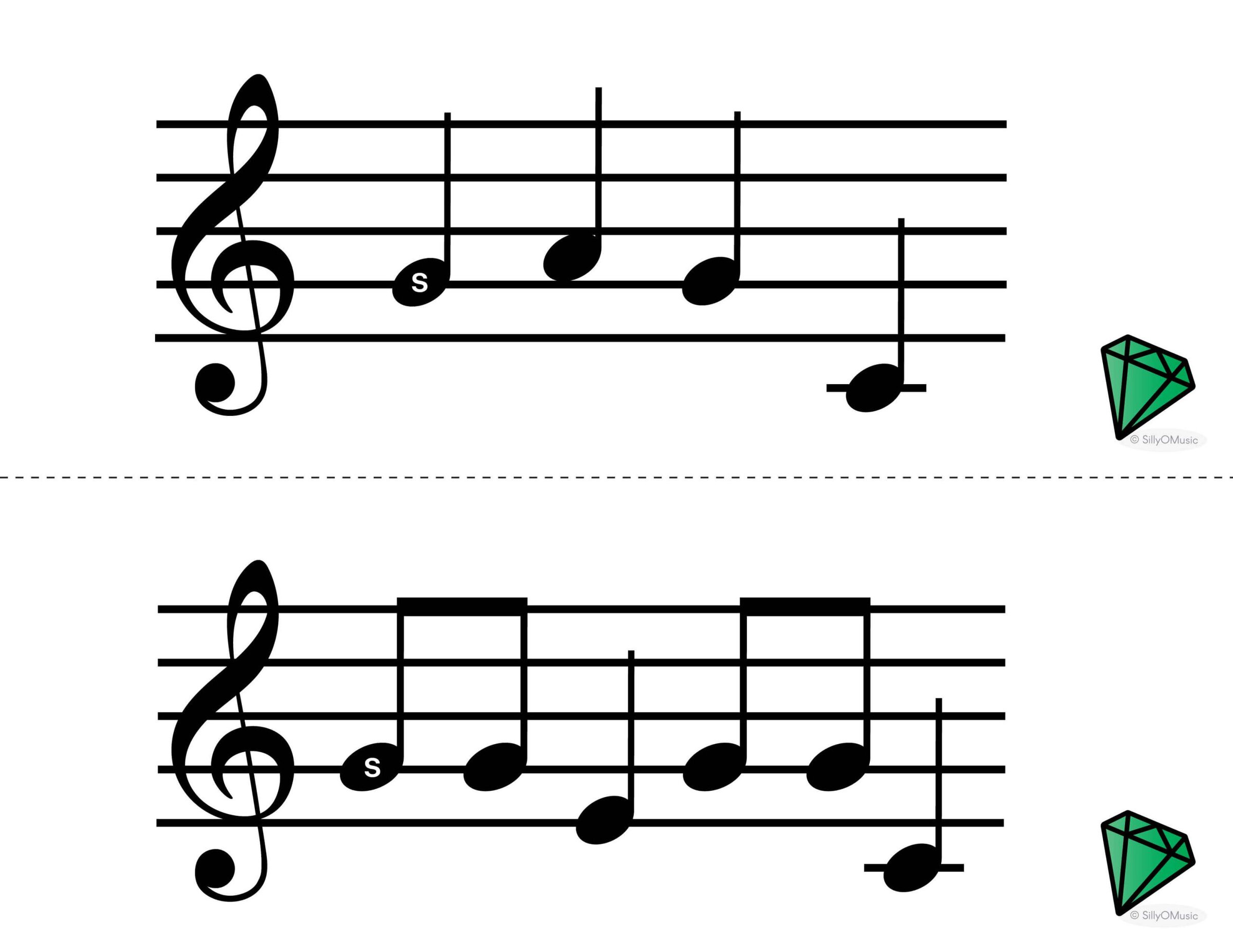 DO MI SOL LA Solfege Flashcards with Ideas for Games - Gem Themed or ...