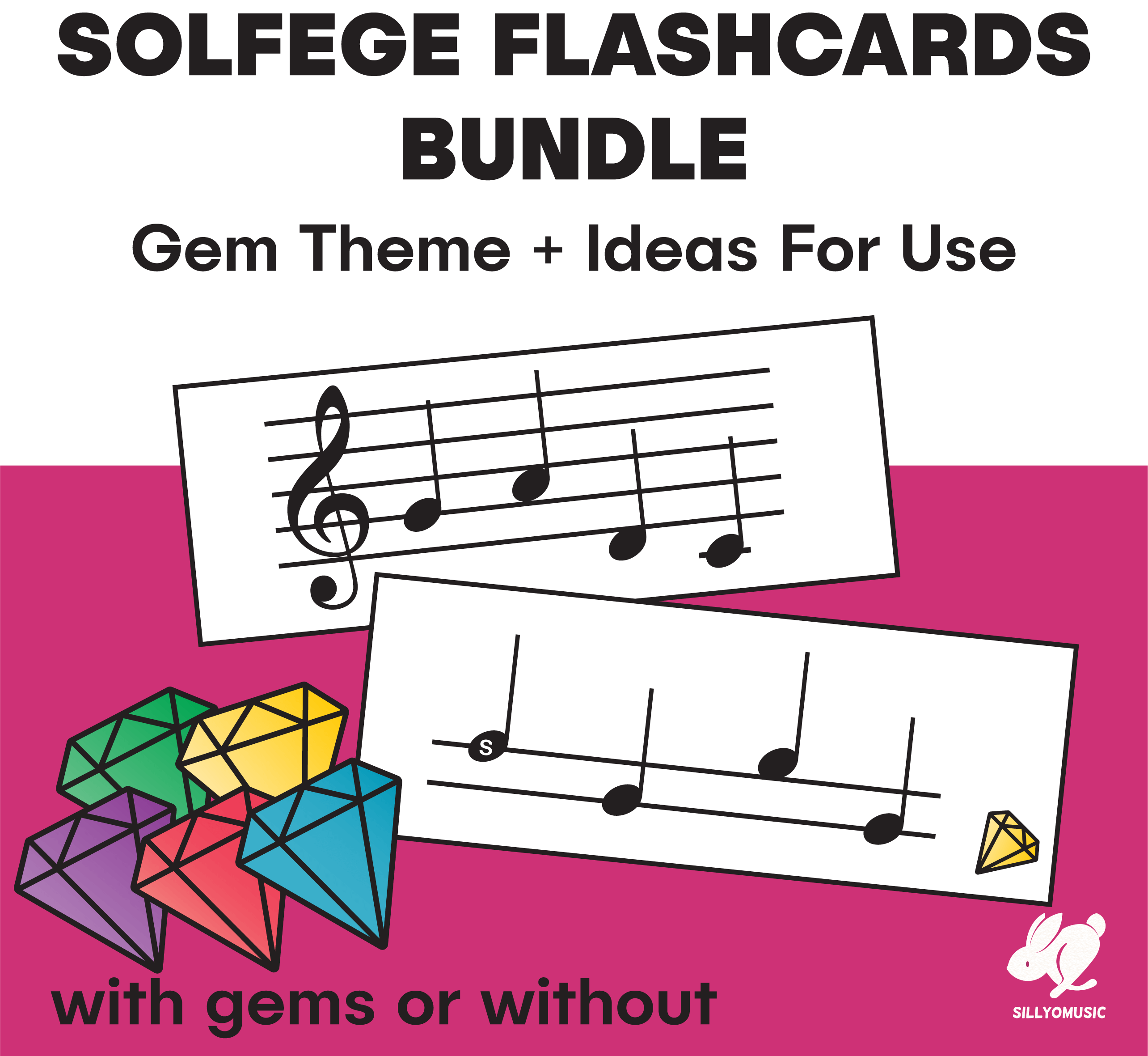 Solfege Flashcards Bundle and Game Ideas - Gem Themed or Plain - sm ...